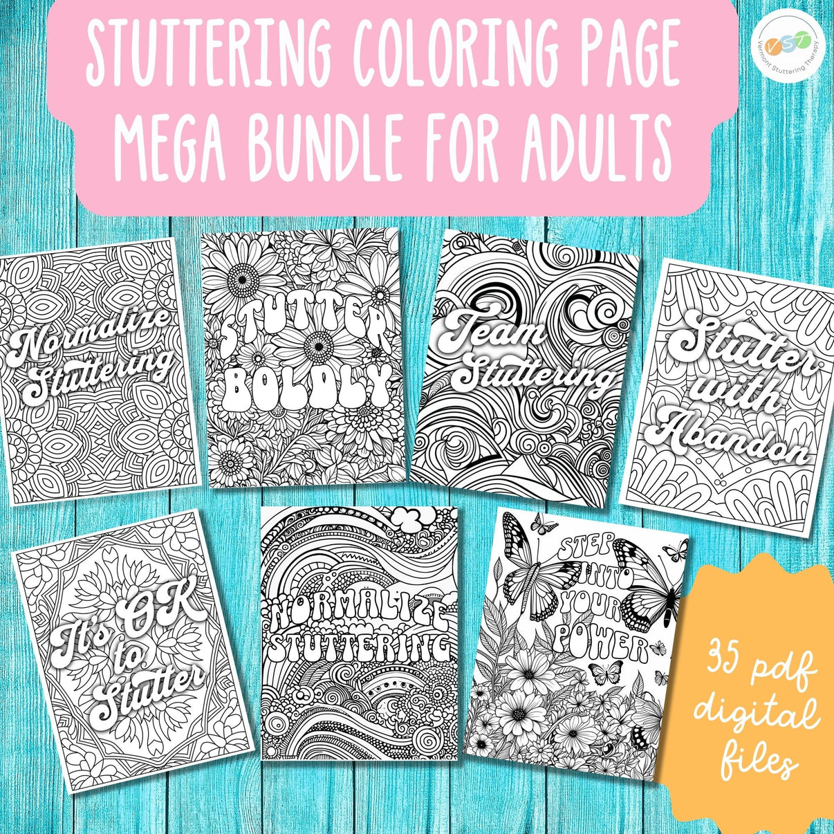 35 Stuttering Positive Affirmations Coloring Pages for Adults who Stut ...