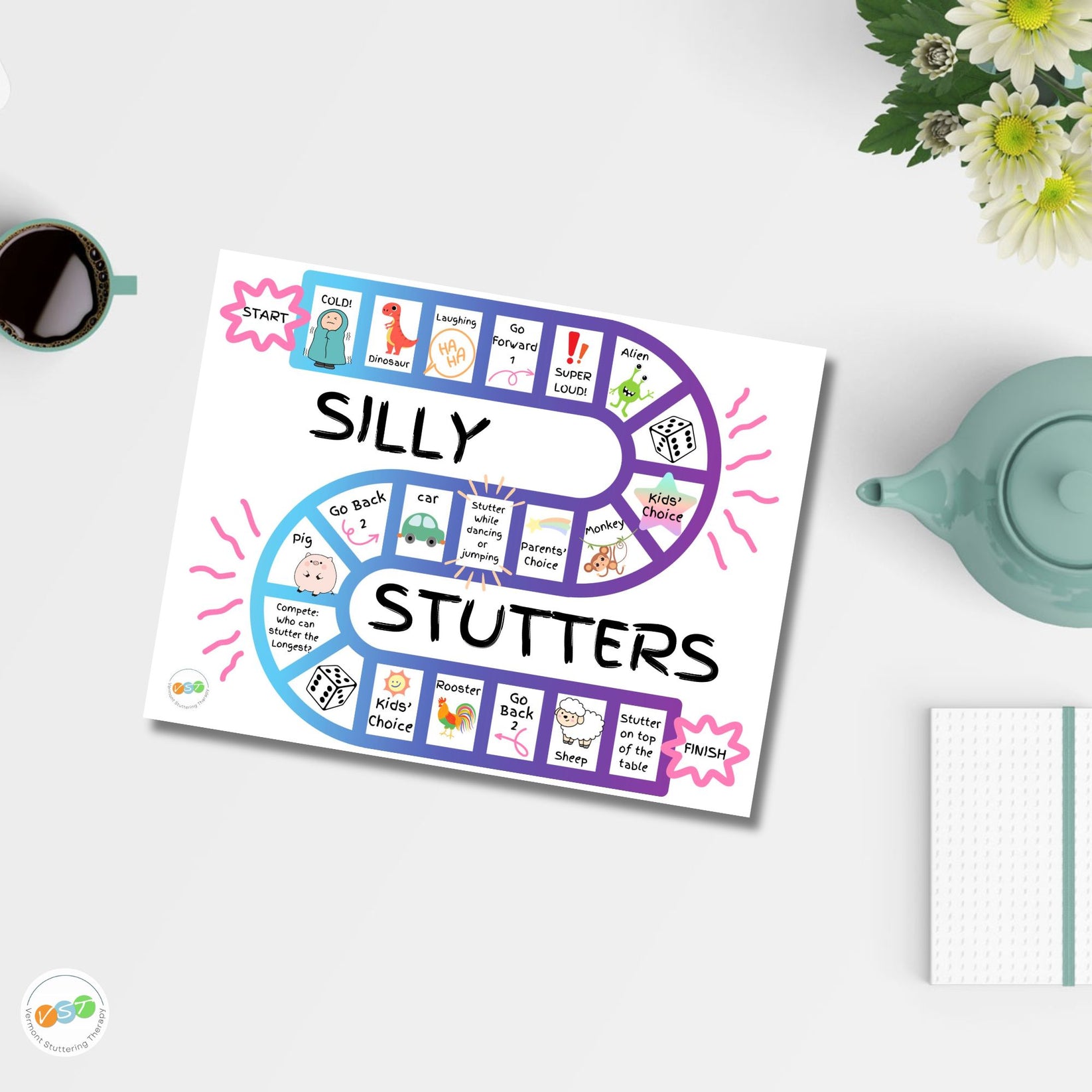 Digital Silly Stuttering Printable Game Board – Vermont Stuttering Therapy