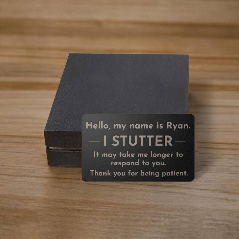 Custom I Stutter Engraved Wallet ID Card for Person Who Stutters ...