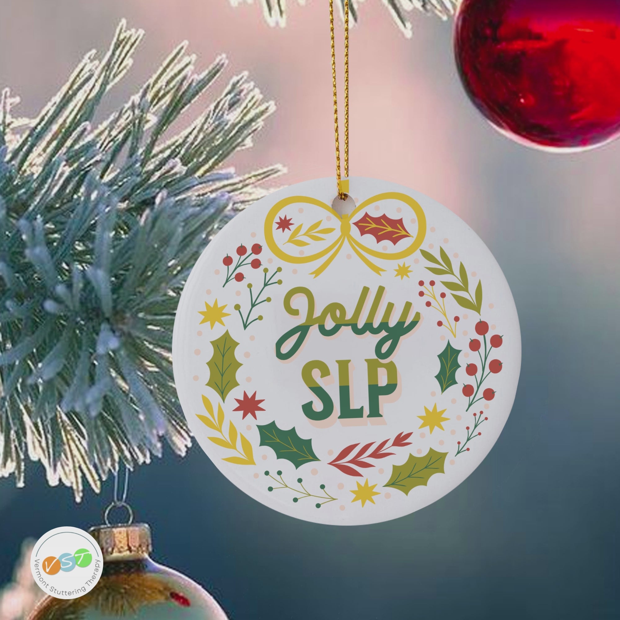 Jolly SLP Christmas Ornament - 4 Material Options – Vermont Stuttering ...