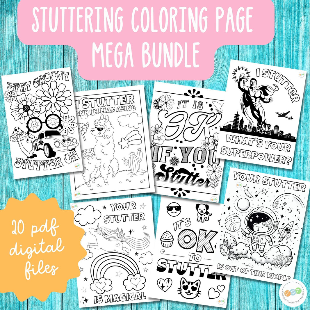 Stuttering Coloring Page Bundles – Vermont Stuttering Therapy