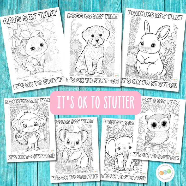 Digital Stuttering Positive Coloring Pages for SLP Stuttering Therapy ...